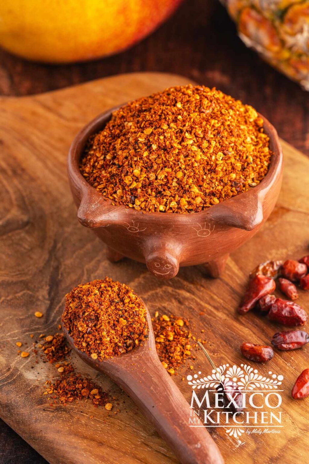 Hot Piquín Pepper Powder Sprinkled over Fruit | Mexican Recipes